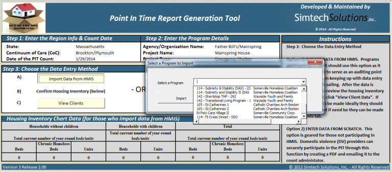 Point In Time Count Report Generation Tool – Simtech Solutions